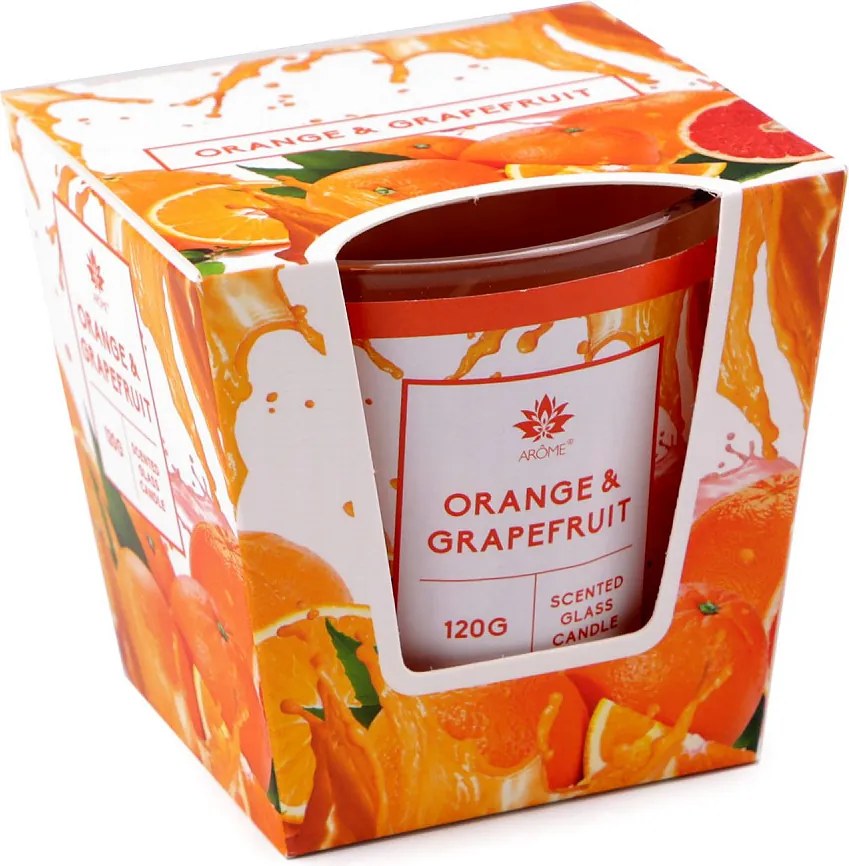 LADO Vonná svíčka ve skle 120 g Varianta: 29 (Christmas Orange) oranžová, Balení: 12 ks