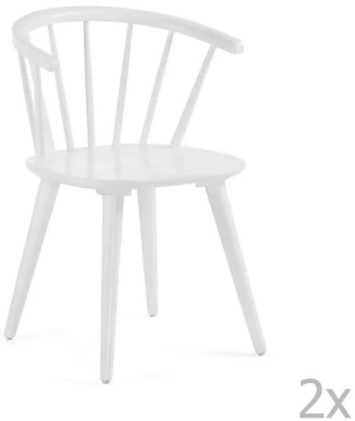 Sada 2 bílých jídelních židlí La Forma Krise