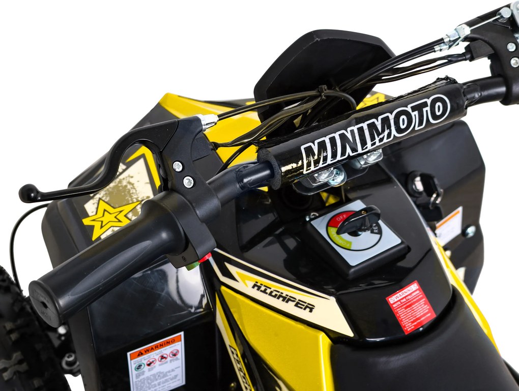 Ramiz Čtyřkolka na baterie E-STAR žlutá 35 km/h + motor 1000W + nafukovací kola + nastavení sedadla