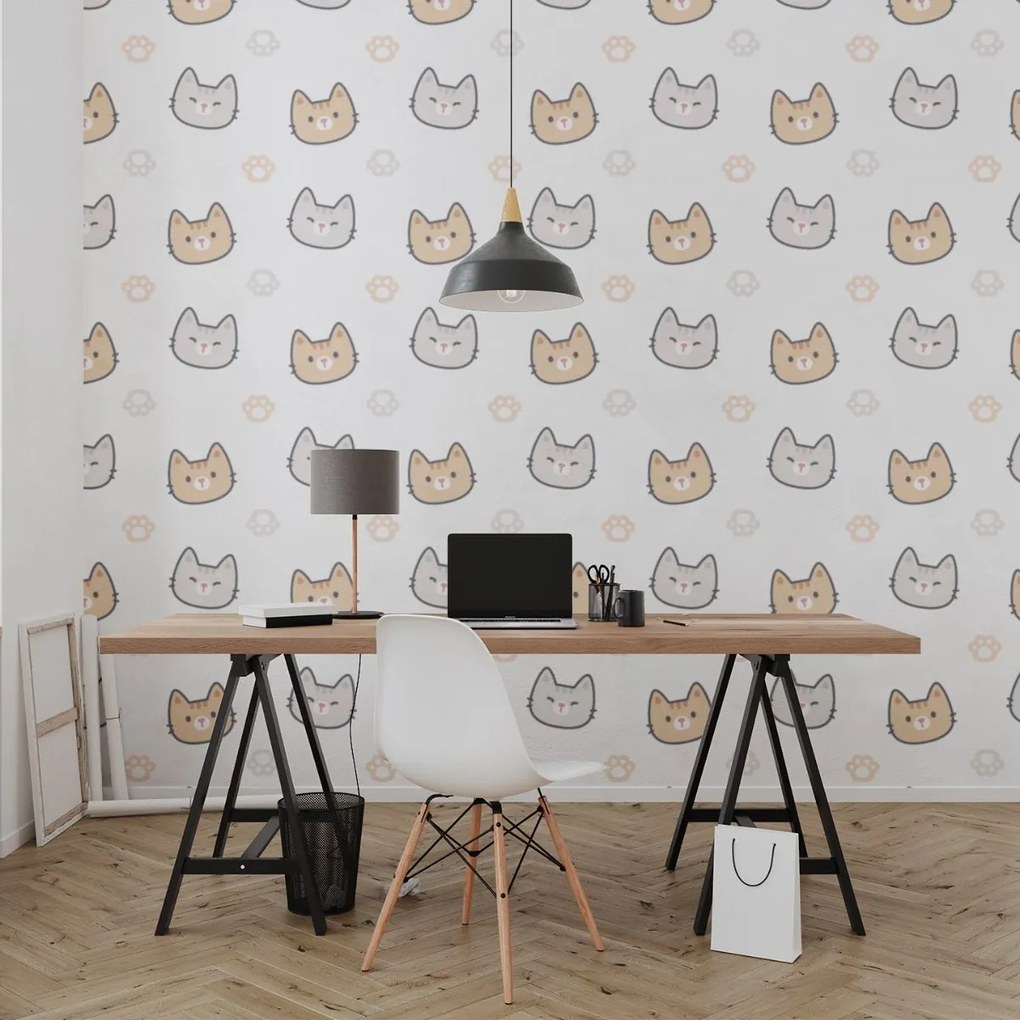 Ekomazlíček Tapeta KAWAII KITTY Typ tapety: Vinylová tapeta matná (samolepící), Šířka tapety: 100 cm, Výška tapety: 150 cm