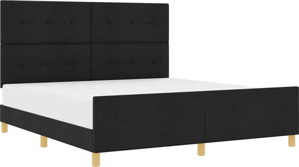 Rám postele s čelo Černá 180 x 200 cm textil 3344748