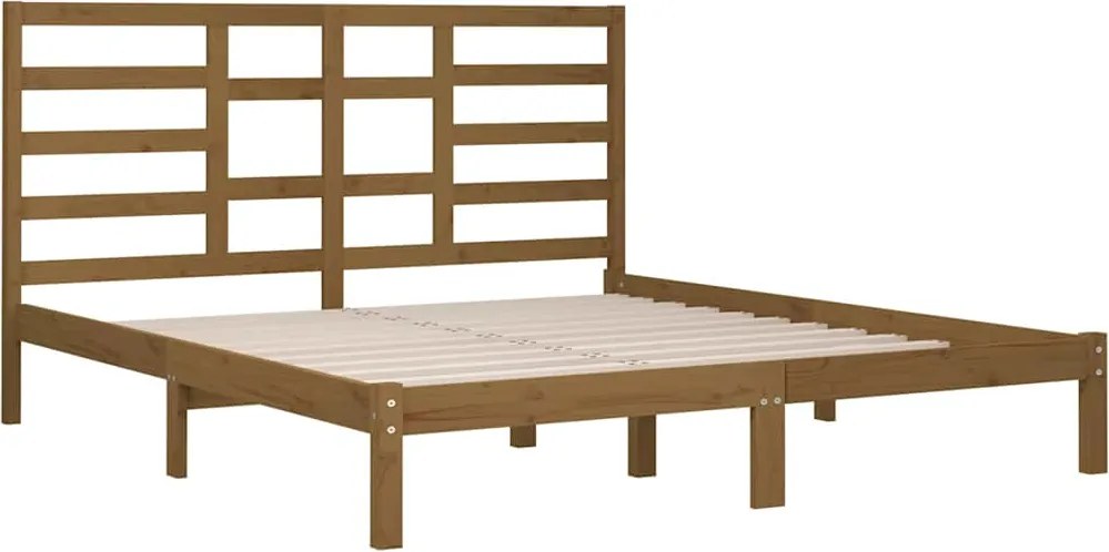 Rám postele medově hnědý masivní dřevo 200 x 200 cm 3105818