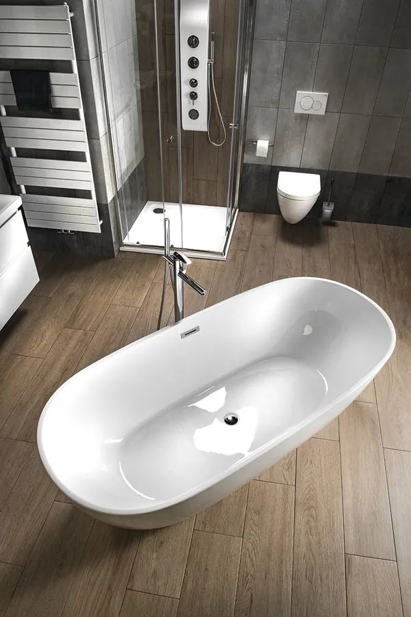 Aqualine Aqualine, DOURO volně stojící vana 180x80 cm, bílá, E1880