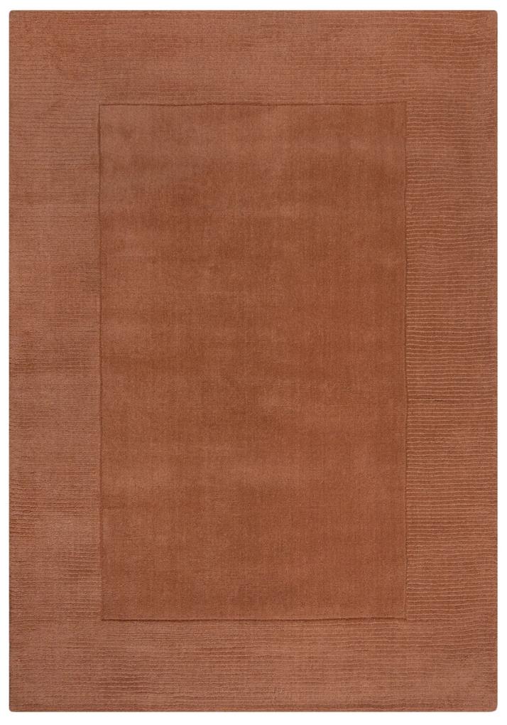 Flair Rugs koberce Kusový ručně tkaný koberec Tuscany Textured Wool Border Orange - 200x290 cm