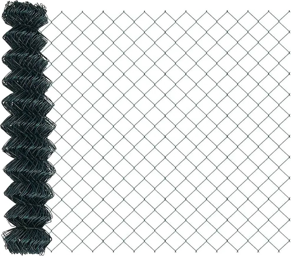 Řetězová plotová konstrukce s hroty 10 x 1,2 m Zelená Síťovina 3351158