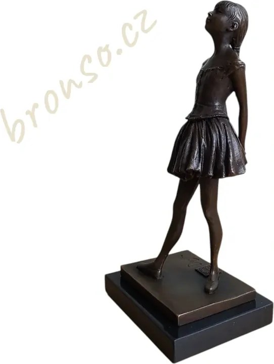 Malá tanečnice Degas – Bronzová soška – Tanečnice na mramorovém podstavci