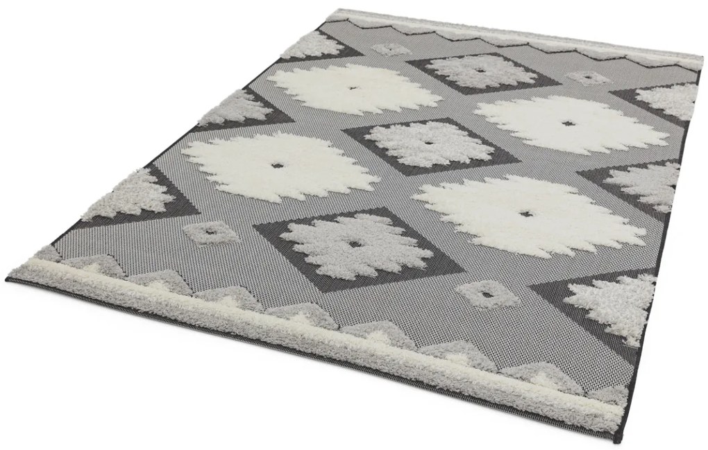 Tribeca Design Kusový koberec Mola Black/Cream Tribal Rozměry: 160x230 cm