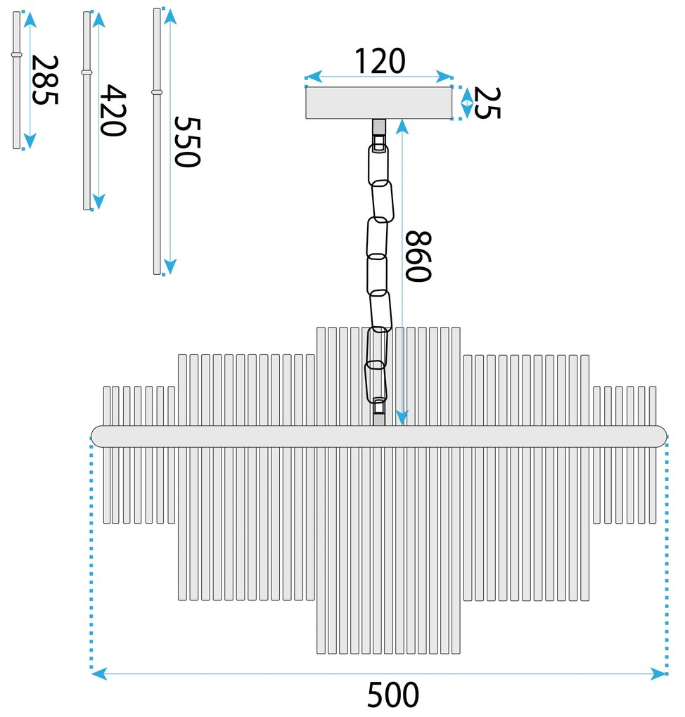 Toolight Designové osvětlení Crystal APP1653-6CP