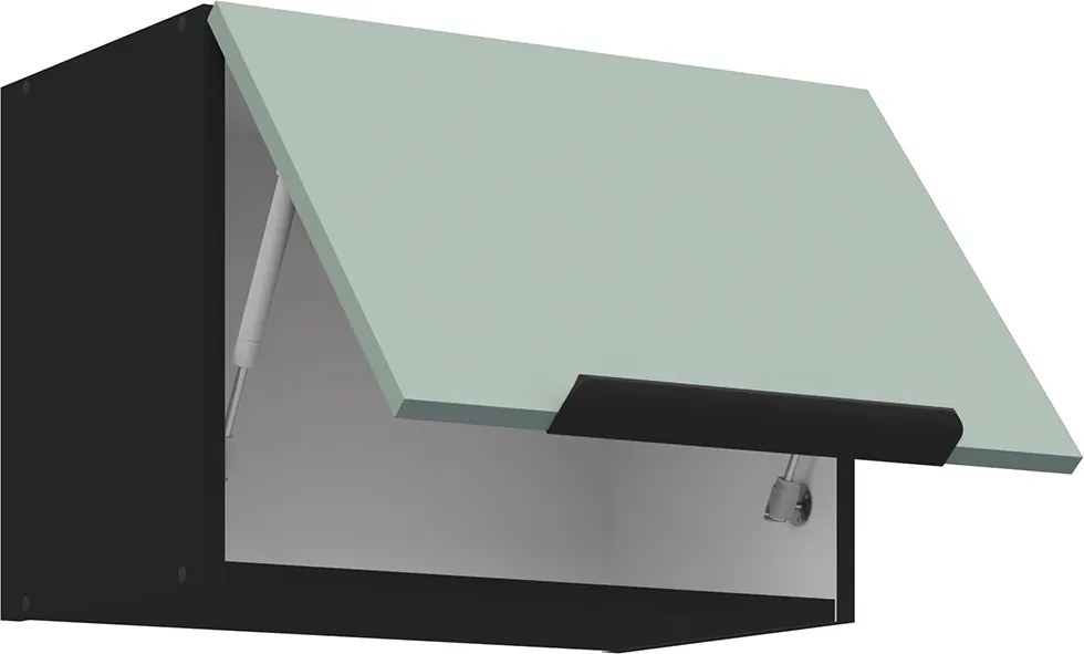 ARIA sc | horní skříňka 50 GU-36 1F výklopná | 50 cm | ANTI FINGERPRINT povrch | černá/aquamarine