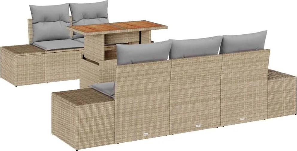 Sada zahradních pohovek 6 ks Beige a šedá 3349902