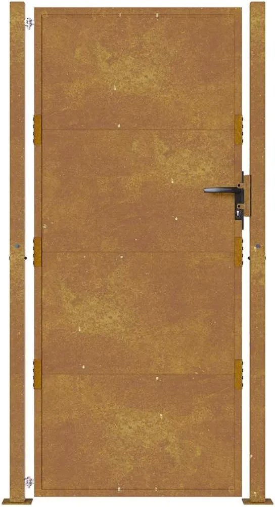 Zahradní brána 100 x 200 cm cortenová ocel 153207