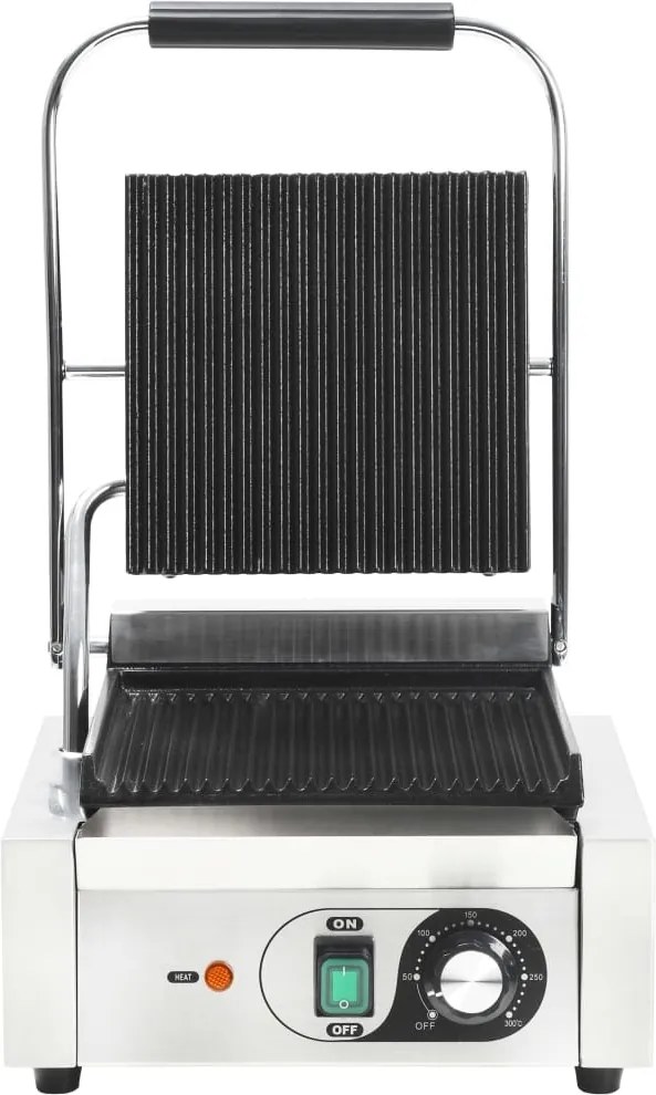 Panini gril z nerezové oceli s drážkami - 1800 W | 32x41x19 cm