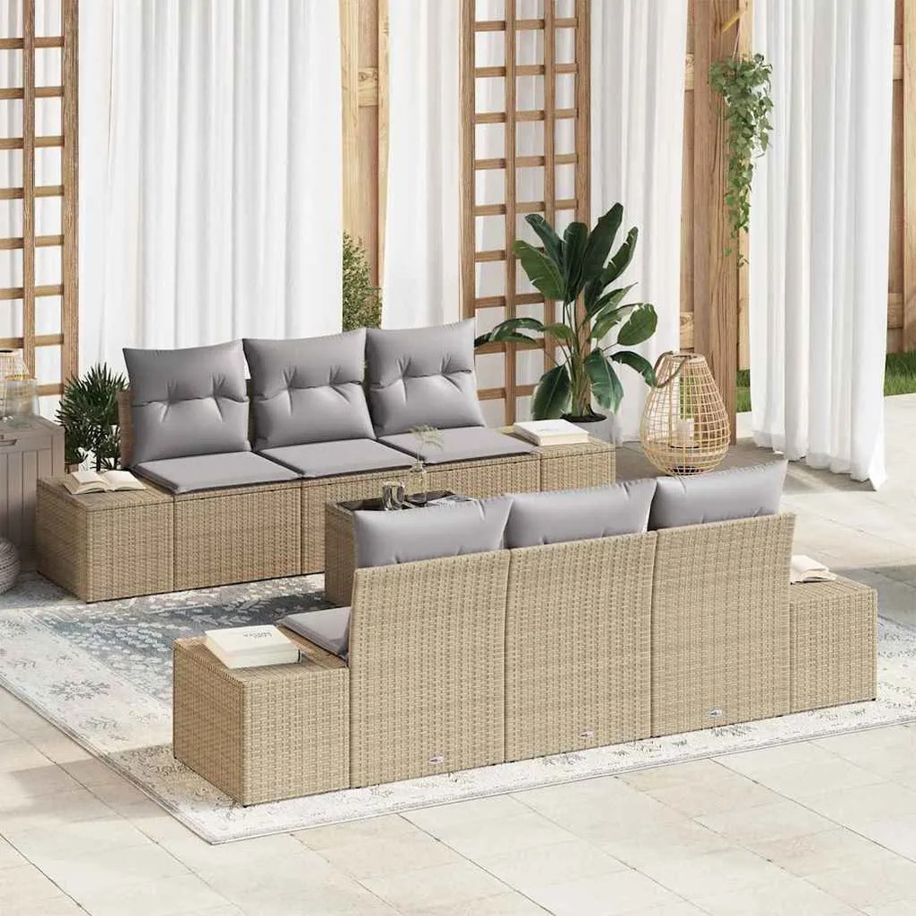 Sada zahradních pohovek 8 ks Beige a šedá polyratan 3355619