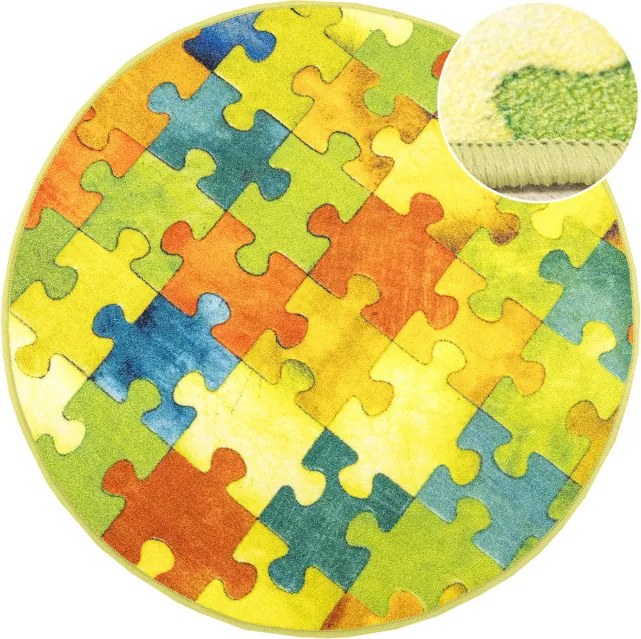 Koberec Puzzle vícebarevný kruh