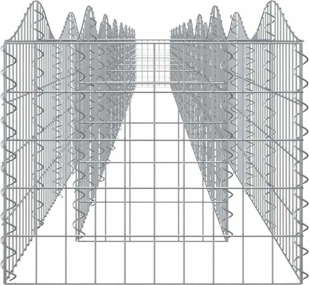 Klenutý gabion vyvýšený záhon 800x50x50 cm pozinkované železo 153545