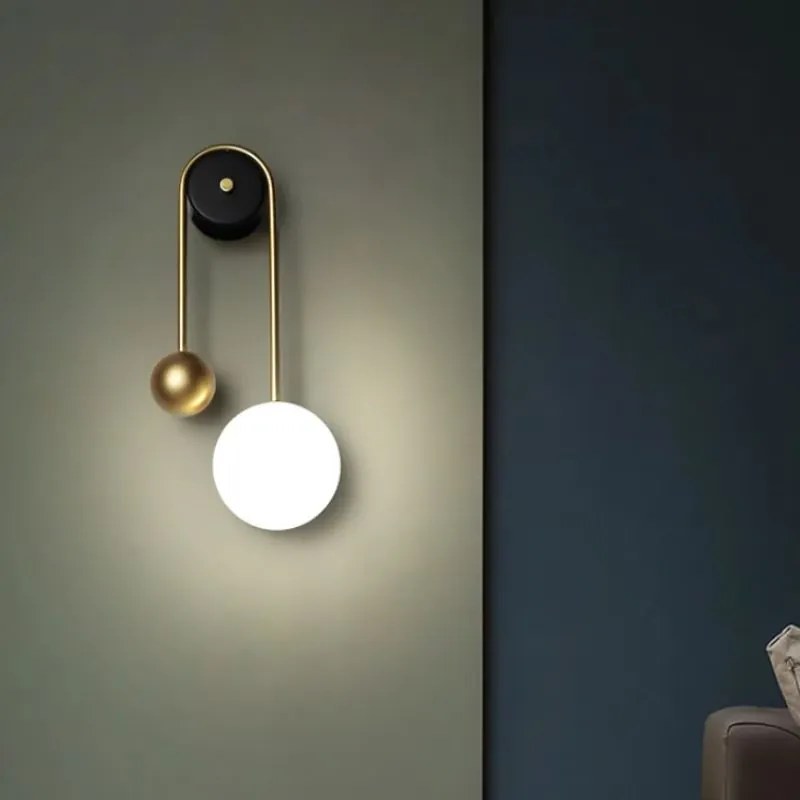 Toolight Toolight, LED nástěnné svítidlo 50cm 5W 4000K 500lm APP1474-CW, zlatá lesklá-černá matná, OSW-03604