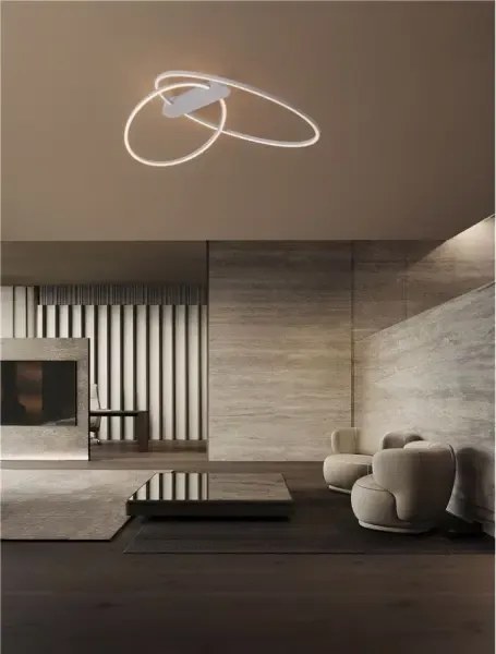 LED stmívatelné bílé designové stropní svítidlo Kiklos