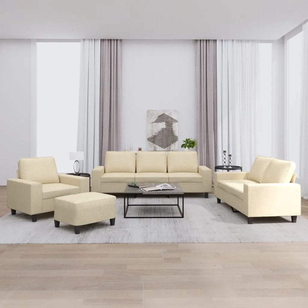 4dílná sedací souprava krémová textil 3201876