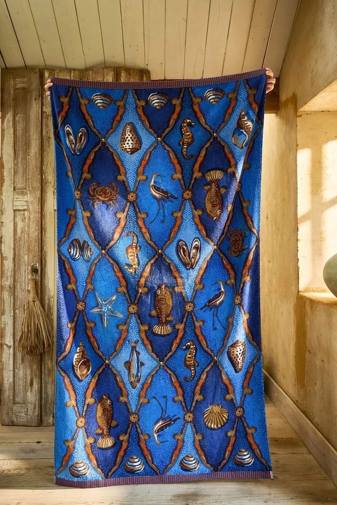 Pip Studio plážová osuška Little Sea Blue 100x180cm, modrá (Beachtowel z bavlněného froté )