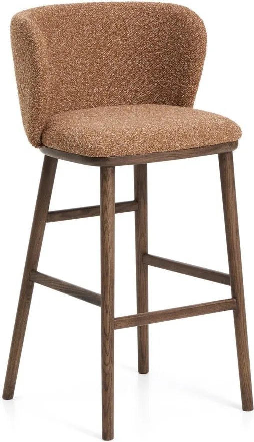 Čalouněná barová židle v terakotové barvě (výška sedáku 75 cm) Ciselia – Kave Home