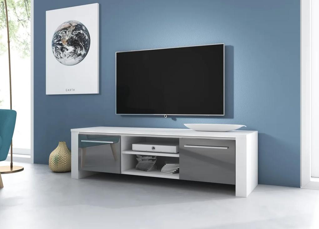 TV stolek Manhattan 140 cm bílo-šedý