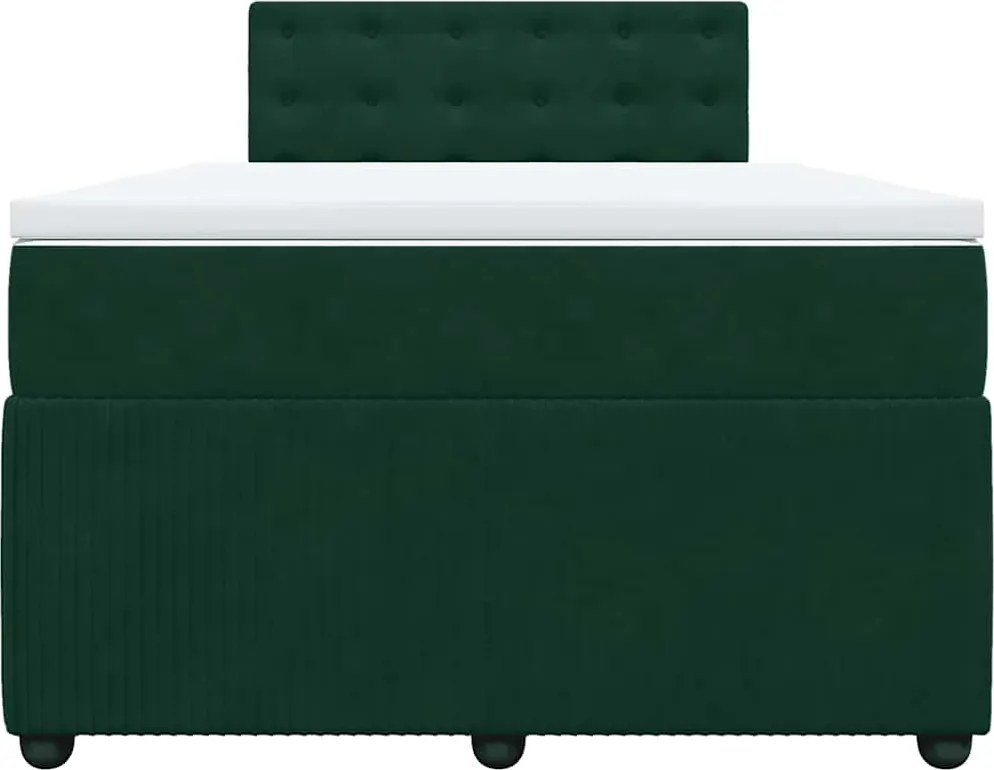 Box spring postel s matrací tmavě zelená 120 x 200 cm samet 3287725