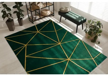 koberec EMERALD výhradní 1013 glamour, stylový geometrický lahvově ze velikost 140x190 cm | krásné koberce cz