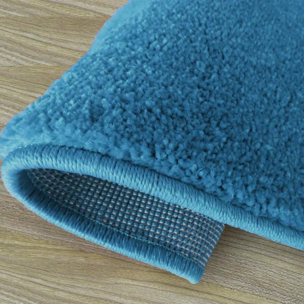 Jednobarevný kulatý koberec modré barvy Šířka: 200 cm | Délka: 200 cm
