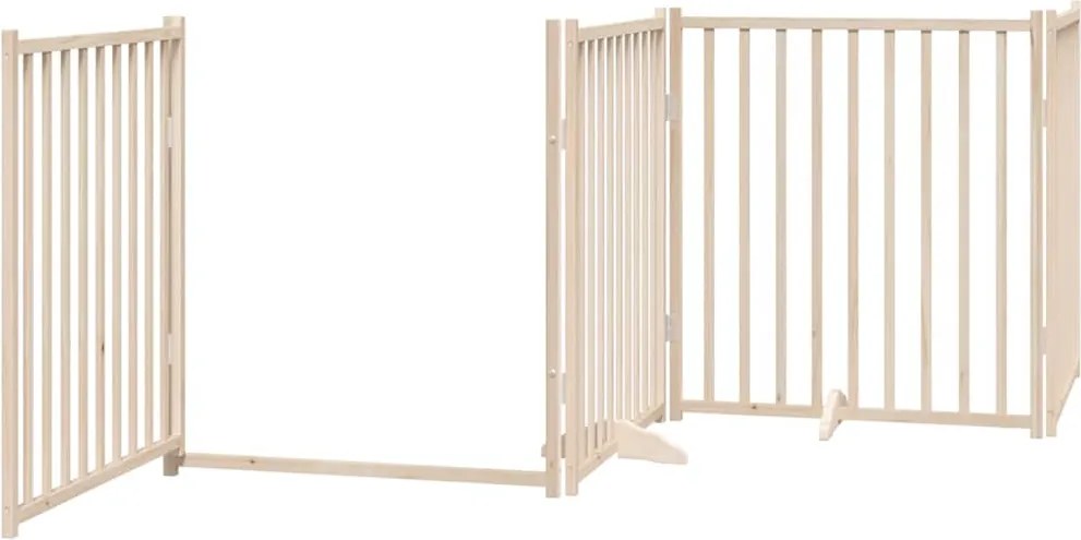 Zábrana pro psy s dvířky skládací 8 panelů 640 cm topol 3155726