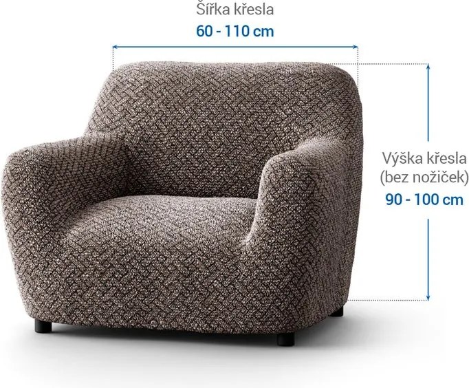 Bielastické potahy VENEZIA hnědá křeslo (š. 60 - 110 cm)