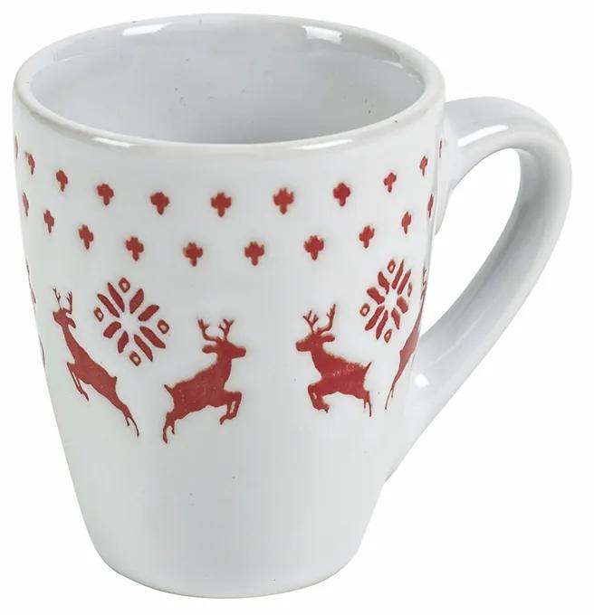 VILLA D’ESTE HOME TIVOLI Set šálků na kávu Scandinavia 6 kusů, bílá/červená, skandinávký motiv