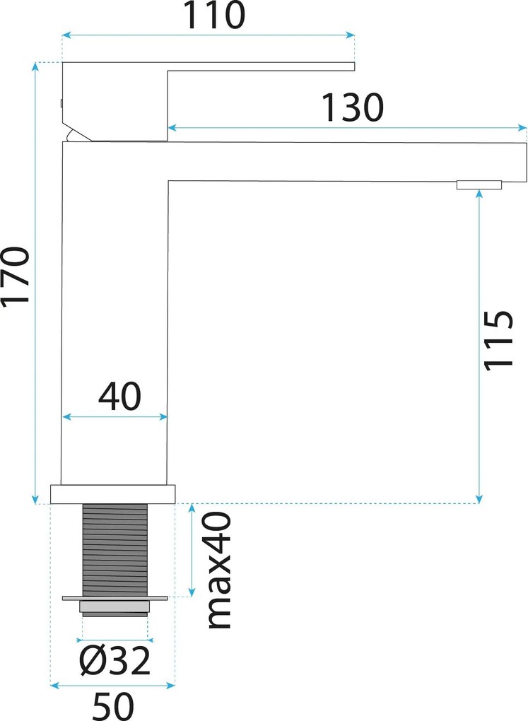 Rea Arlo, umyvadlová baterie h-170, broušená ocel, REA-B4589