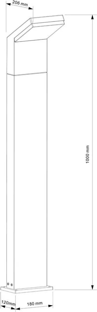 IMPR 733069 Venkovní svítidlo sloupkové Tucanae 18W 3000K šedé - DEKOLIGHT