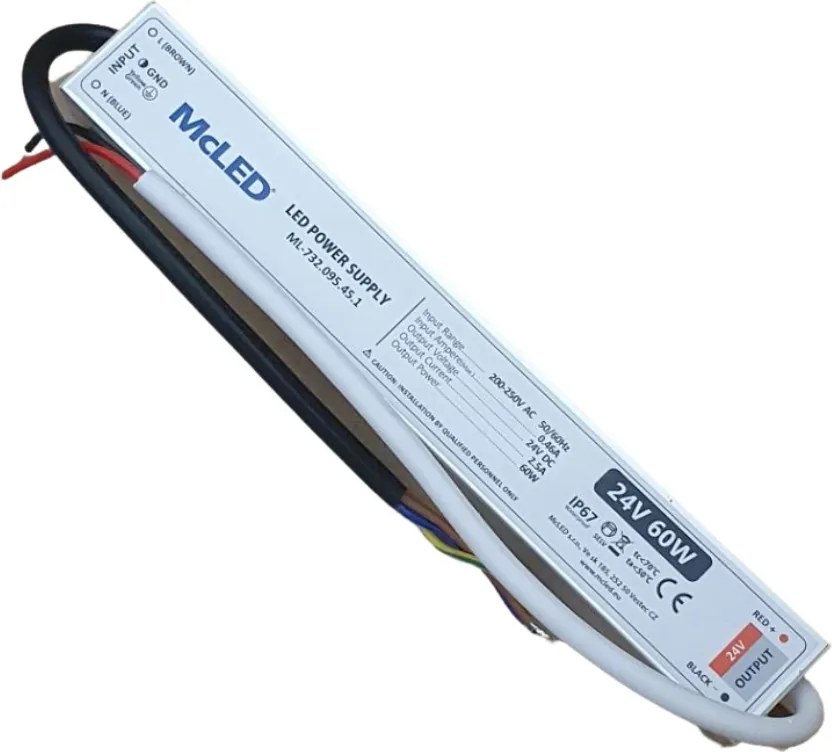 MCLED sestava LED pásek do sauny RGB 2m + kabel + trafo + stmívání