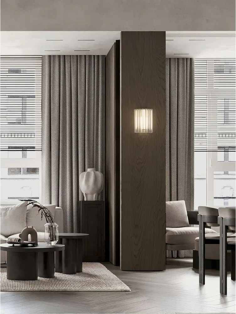 Skleněné LED nástěnné svítidlo v mosazné barvě Nol – Nova Luce