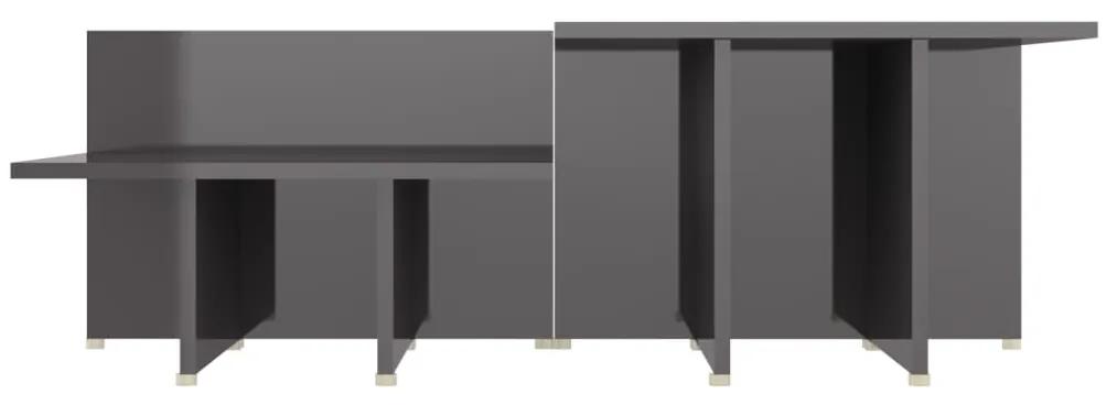 vidaXL Konferenční stolky 2ks šedé lesklé 111,5x50x33 kompozitní dřevo