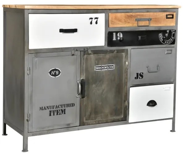 furniture-nabytek.cz - Masivní komoda Pineford z mangového dřeva, lakovaná, vícebarevná – 120×45×96 cm