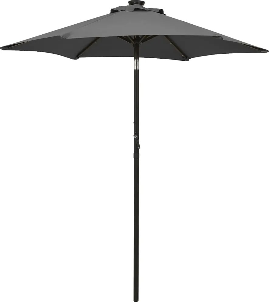 Zahradní slunečník s LED osvětlením antracit 200x211 cm hliník 313559