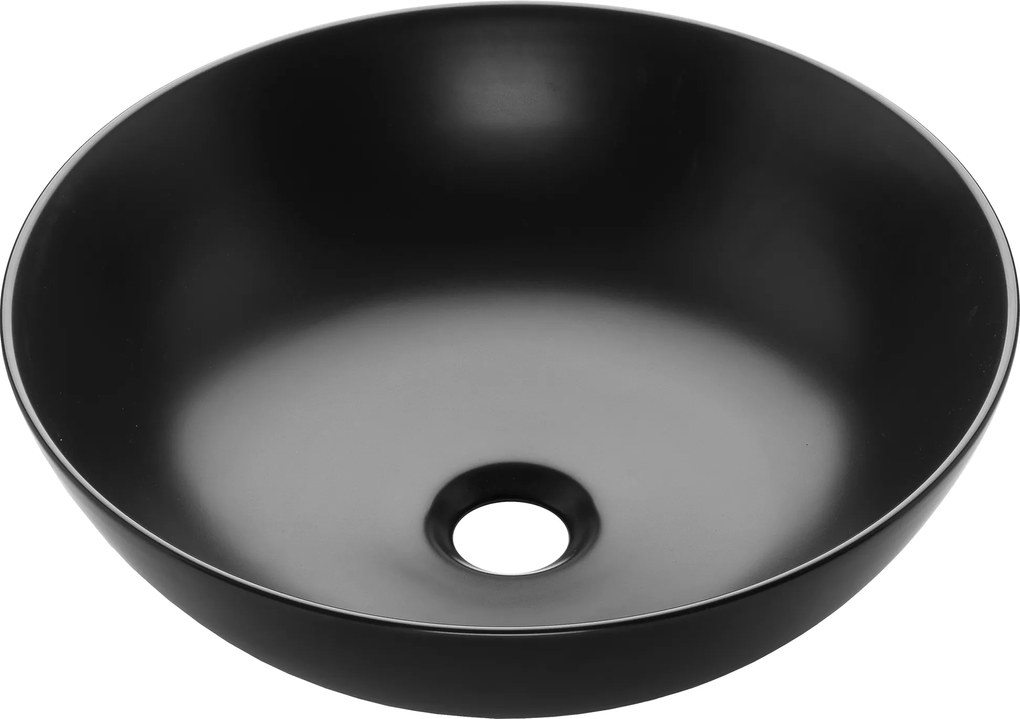 Invena Dokos, umyvadlo na desku 395x395x135 mm, černá matná, INV-CE-19-005-C