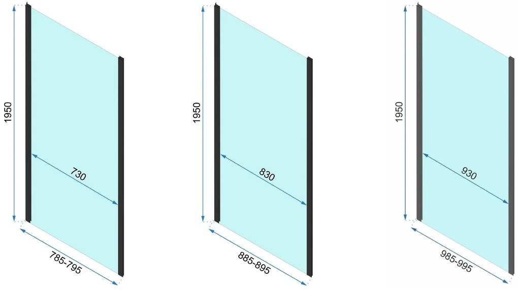 3-stěnný sprchový kout REA RAPID SLIDE 110/dveře x 80/zástěna cm, zlatý