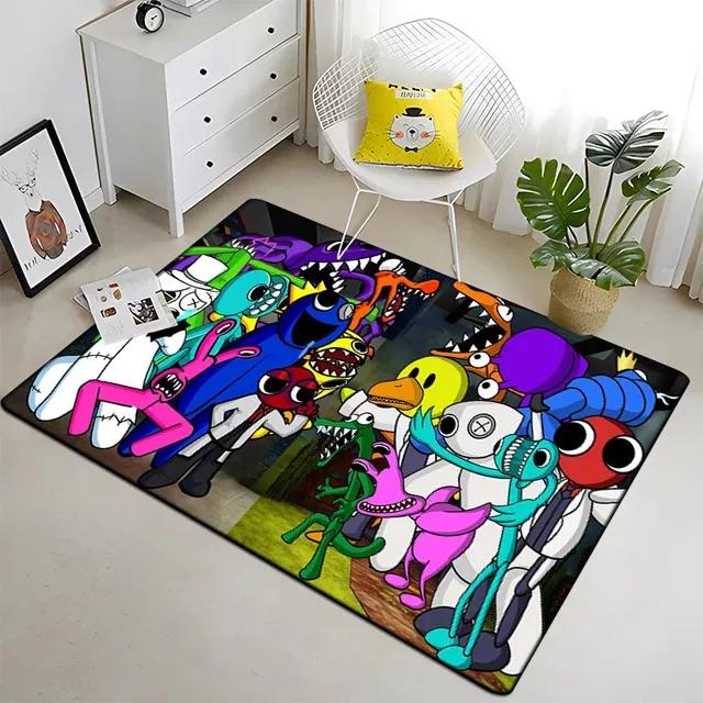 Protiskluzový koberec / předložka s barevnými motivy ze hry "Rainbow friends" vhodný do dětského pokoje (7-11) Barva: 9, Velikost: 50 cm x 80 cm