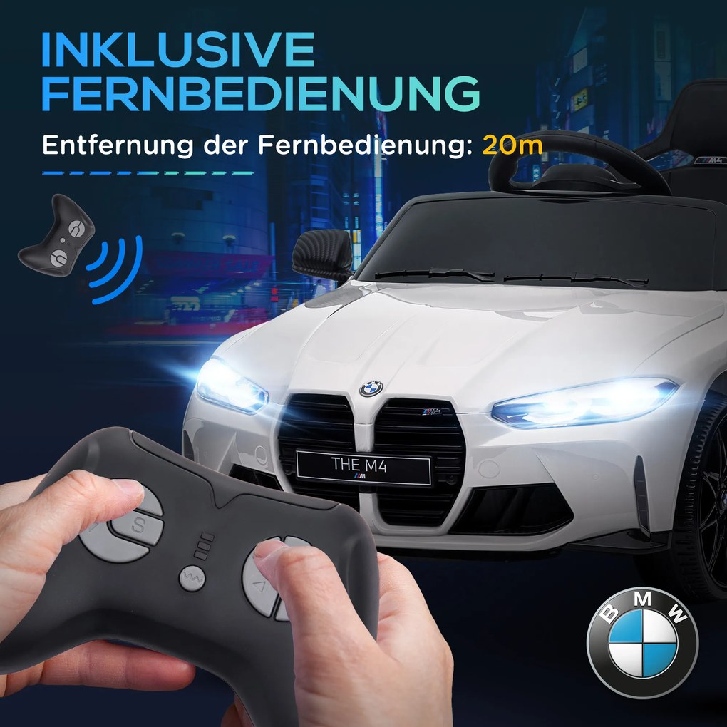 AIYAPLAY dětské elektrické autíčko s dálkovým ovládáním BMW M4 bílé