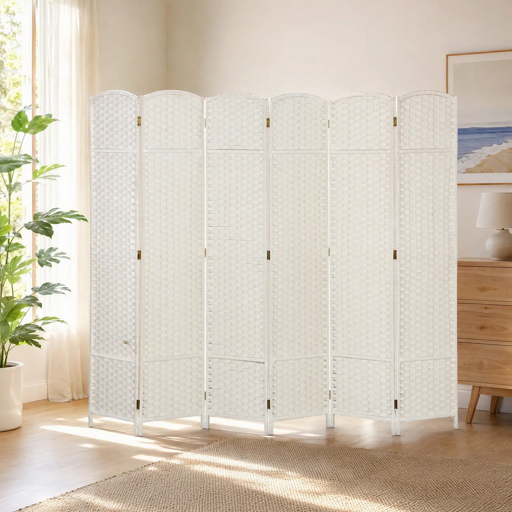 HOMCOM 6-panelový rozdělovač místností 240x170 cm skládací dělicí stěna pro obývací pokoj, ložnici a kancelář