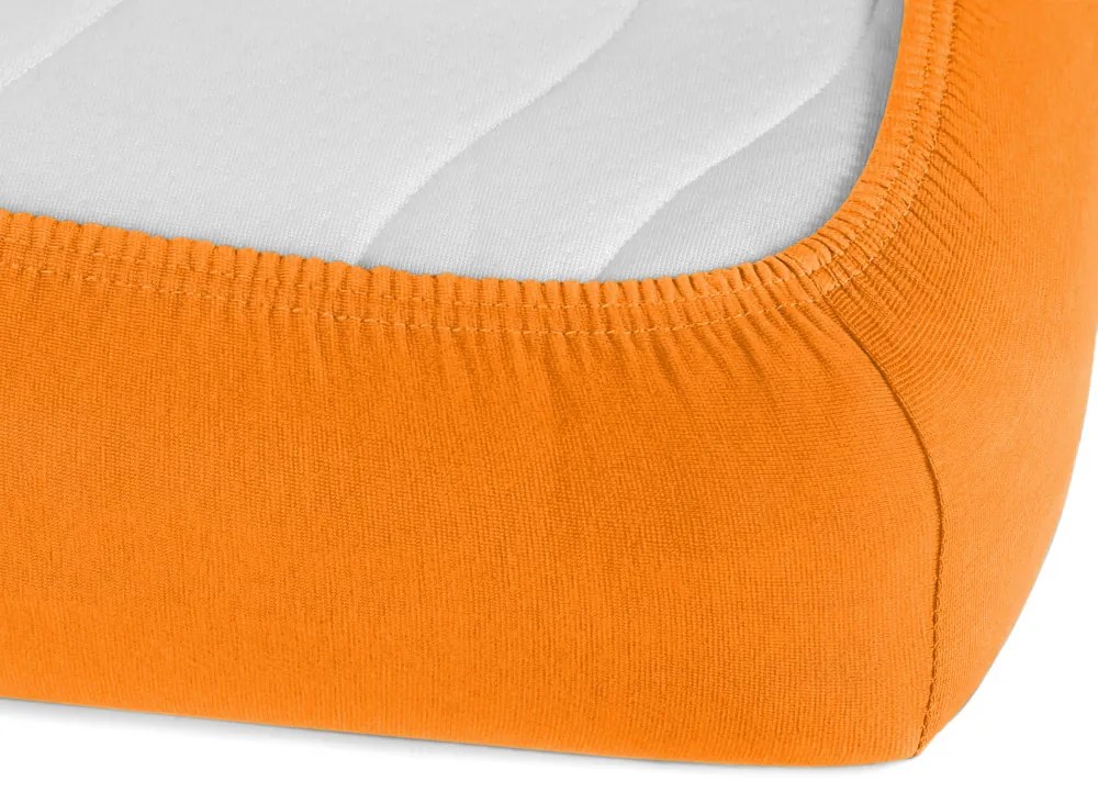 Jersey napínací prostěradlo na extra vysokou matraci JR-006 Oranžové 100 x 200 - výška 40 cm