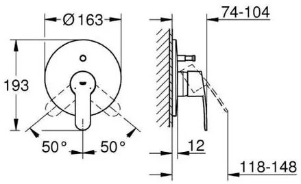 Grohe Eurostyle Cosmo Baterie vanová podomítková bez tělesa 19506002