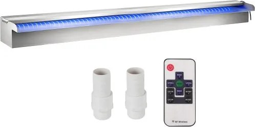 Barevné LED přelivy do bazénu s vodopádem z nerezové oceli 120 × 11,5 × 8 cm