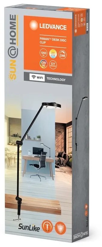 Chytrá WiFi černá LED stolní lampa PANAN, laditelná bílá