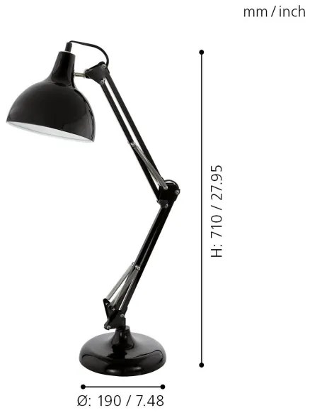 Eglo 94697 - Stolní lampa BORGILLIO 1xE27/40W/230V