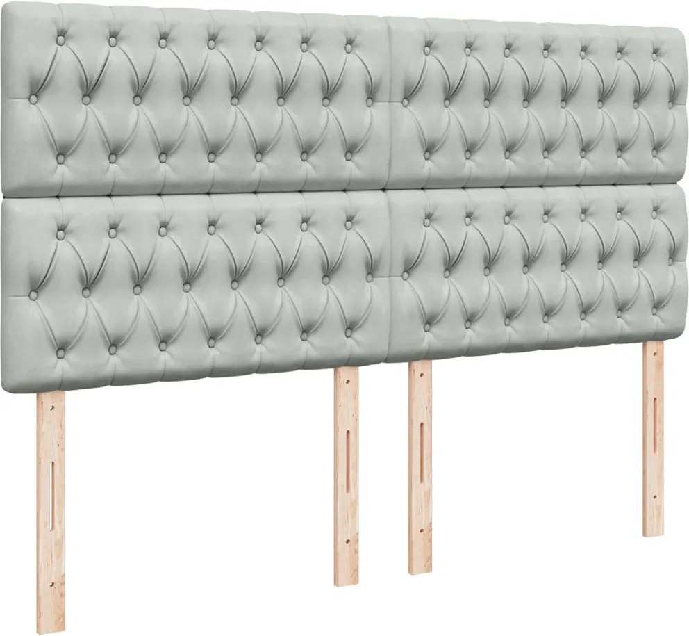 Box spring postel s matrací světle šedá 200x200 cm samet 3293308