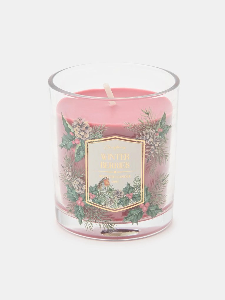 Sinsay - Vánoční vonná svíčka Winter Berries - světle fialová